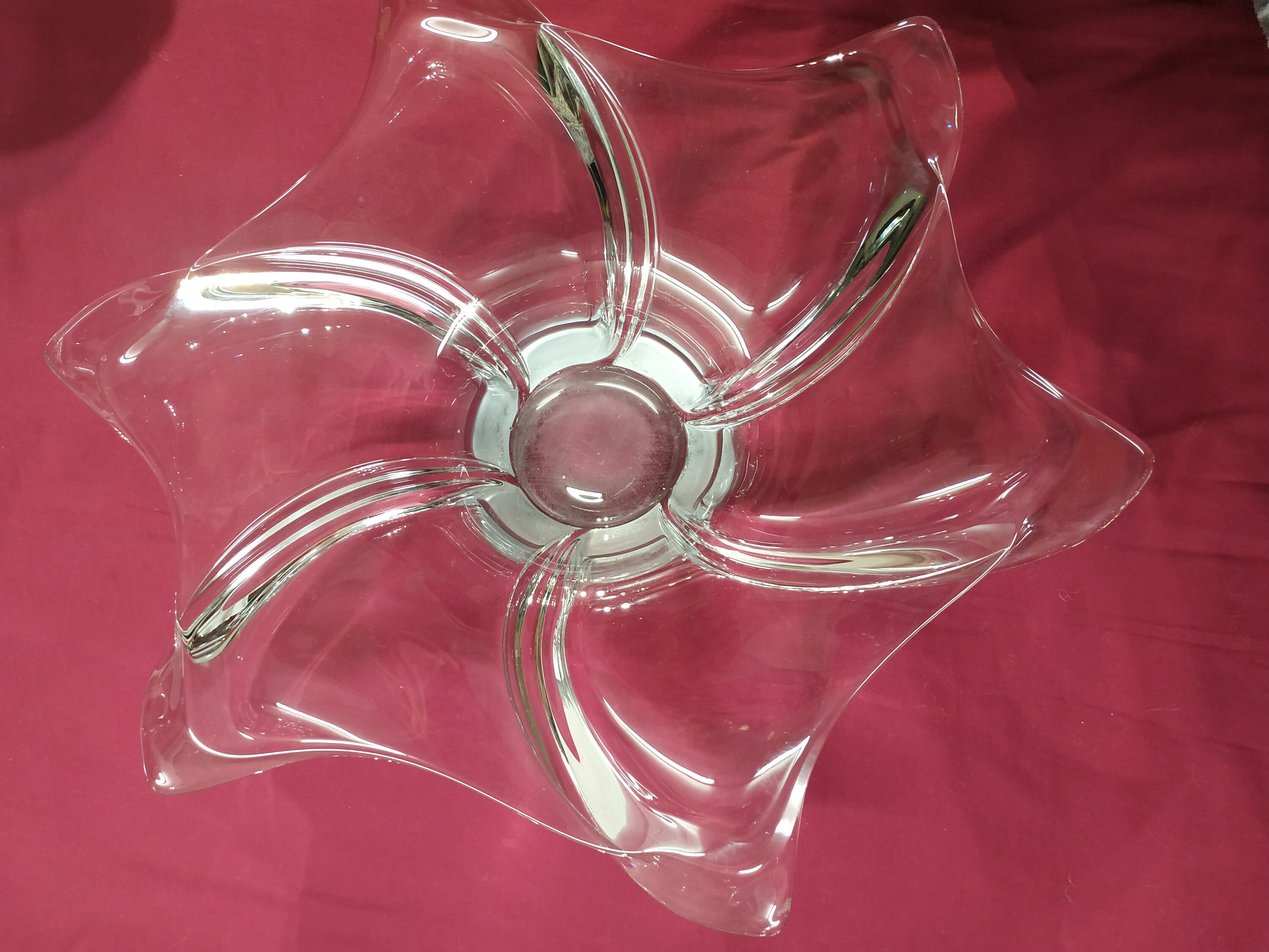 Large Bayel Crystal Fruit Bowl Petunia Frangipani Flower - Etsy