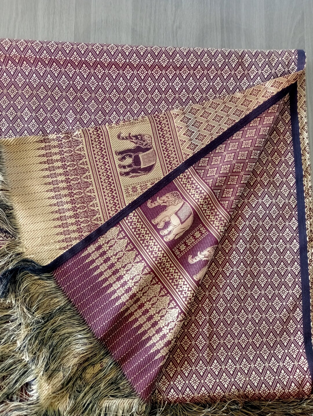 Reversible Thai Luxurious Gold Brocade Tablecloth, Bed Throw, Shawl - Etsy