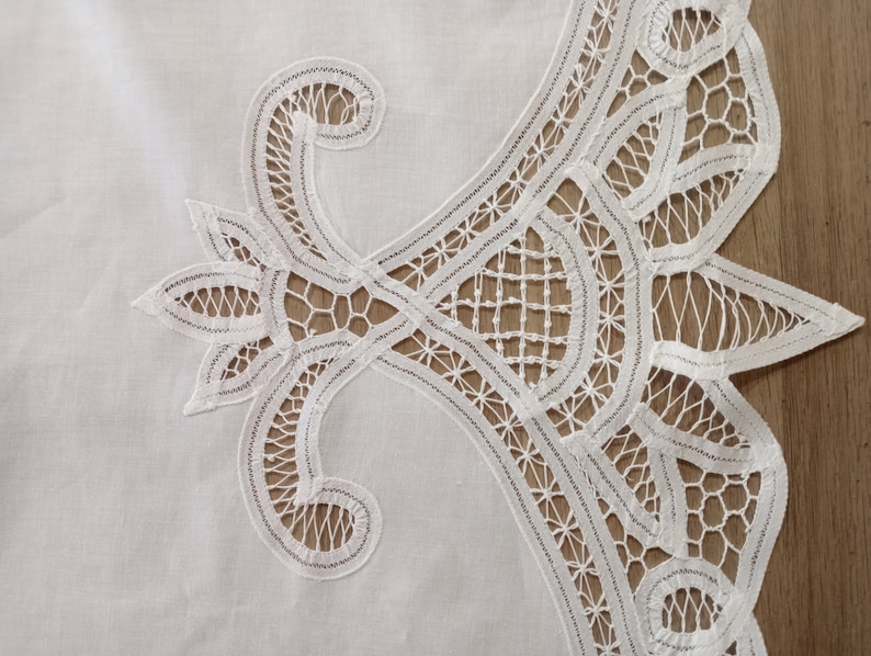 Vintage Battenburg Lace Handmade Tablecloth - Etsy