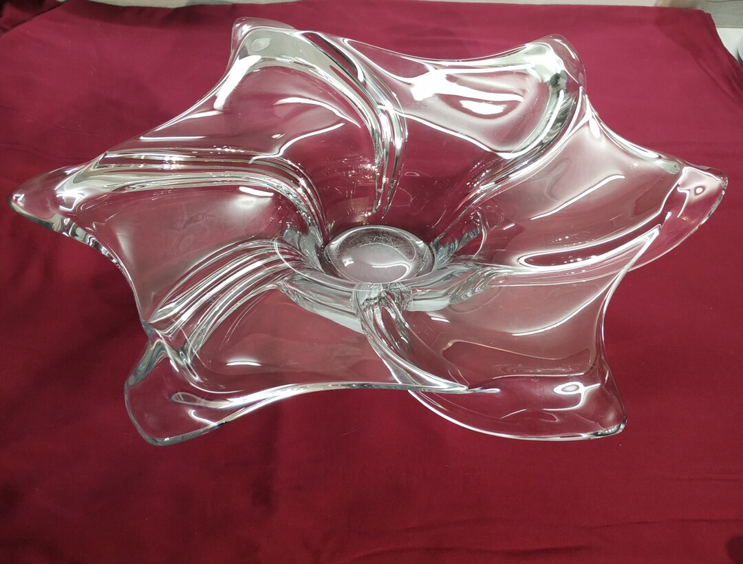 Large Bayel Crystal Fruit Bowl Petunia Frangipani Flower - Etsy