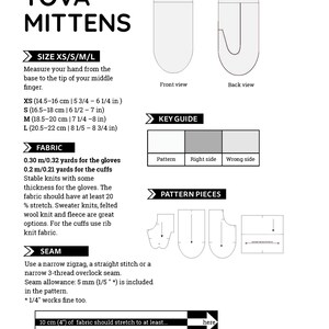 Tova Mittens Sewing Pattern pdf - Etsy Canada