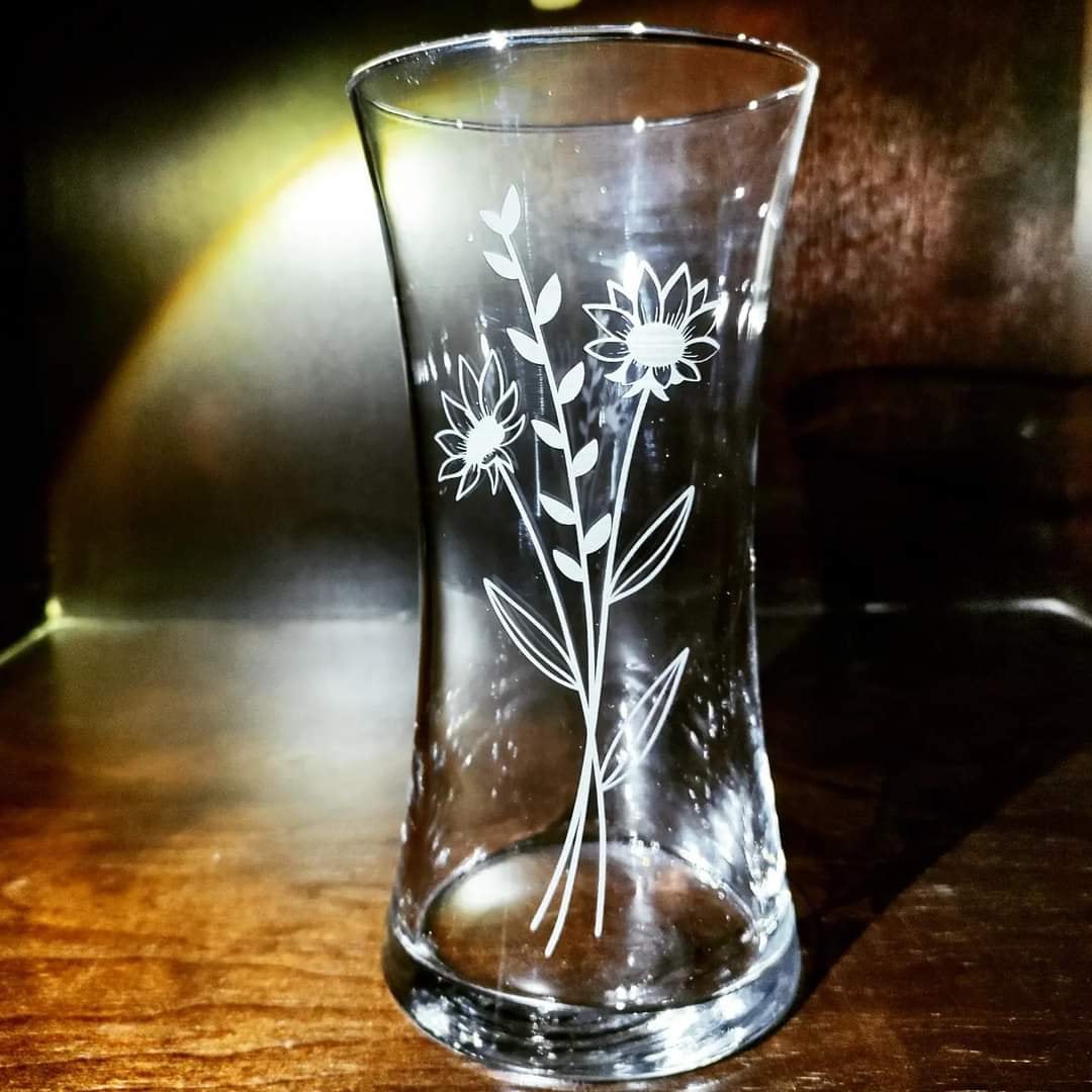 Etched Glass Vase, Custom Etching, Unique Gift, Mothers Day, Wedding Gift, Personalized ...