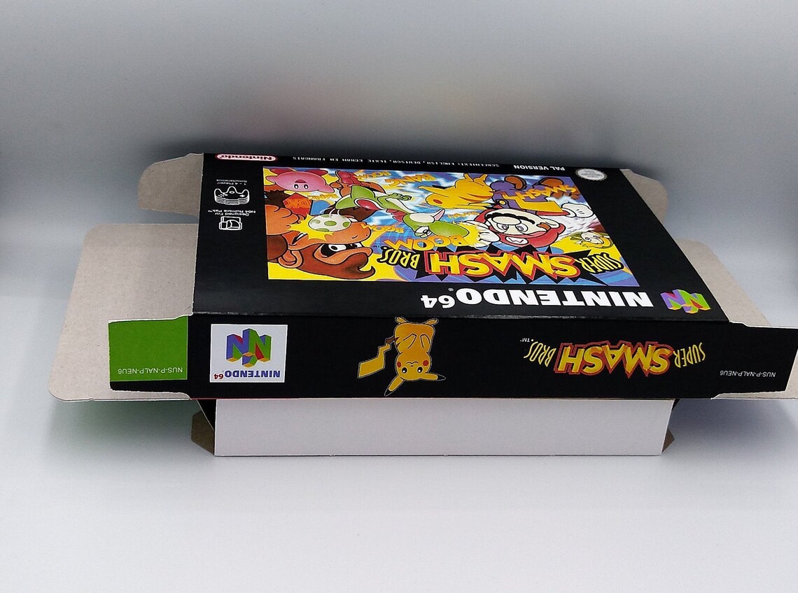 Super Smash Bros box with insert option Nintendo 64/ N64 | Etsy