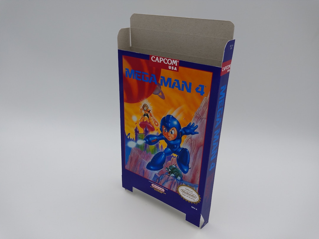 Mega Man 4 - Replacement Box, Dust Cover, Block - NTSC or Pal - NES ...