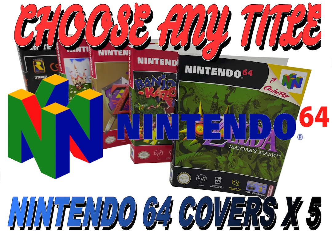 Nintendo 64 COVERS X 5, Game Case, Cover Only for N64 Games. -- Choose ...
