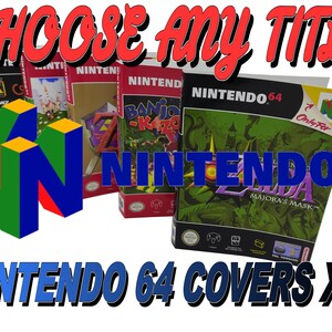 Nintendo 64 COVERS X 5, Game Case, Cover Only for N64 Games. -- Choose ...