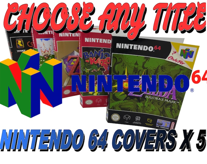 Nintendo 64 COVERS X 5, Game Case, Cover Only for N64 Games. -- Choose ...