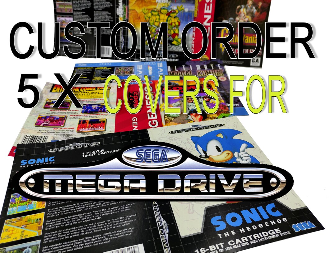 Sega Mega Drive or GENESIS - COVERS X 5, Game Case, Cover Only for Sega ...
