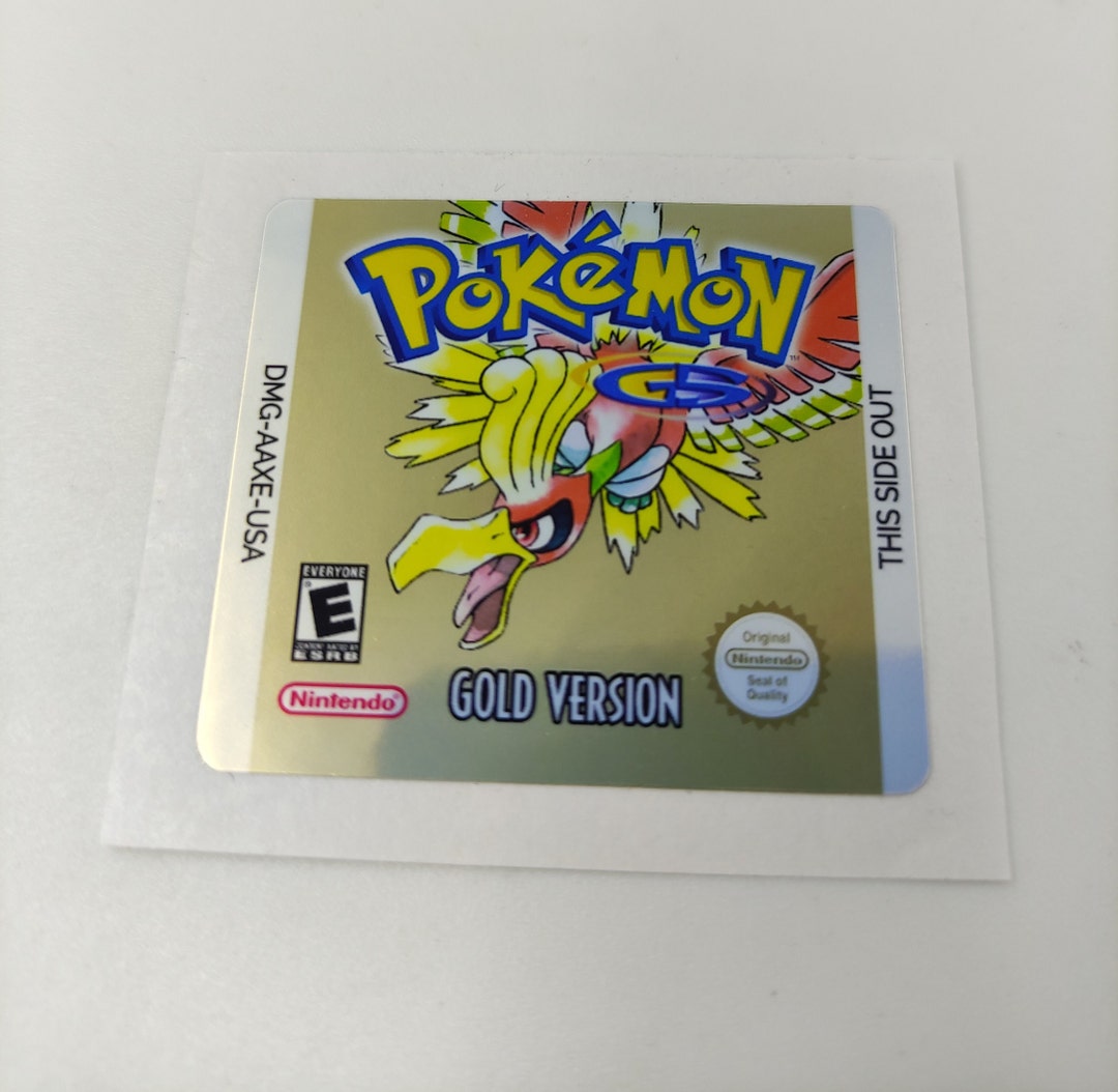 Pokemon Gold - Label - Sticker - Game Boy Color/ GBC. - Etsy