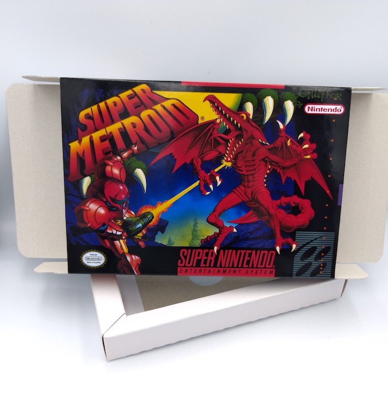 Super Metroid box with insert option PAL or NTSC SNES | Etsy