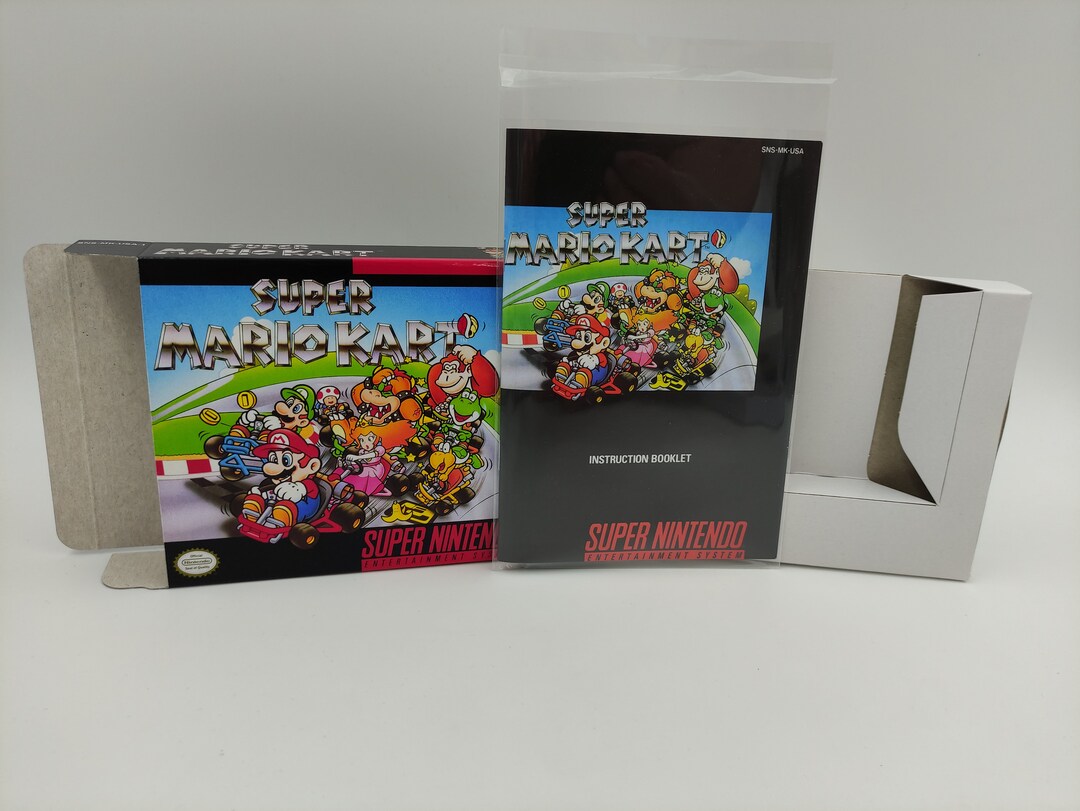 Super Mario Kart - Replacement Box, Manual, Inner Tray - PAL or NTSC ...