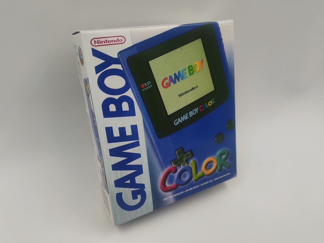 Game Boy Color Blue - Replacement - Console Box - Box Only - Gray ...
