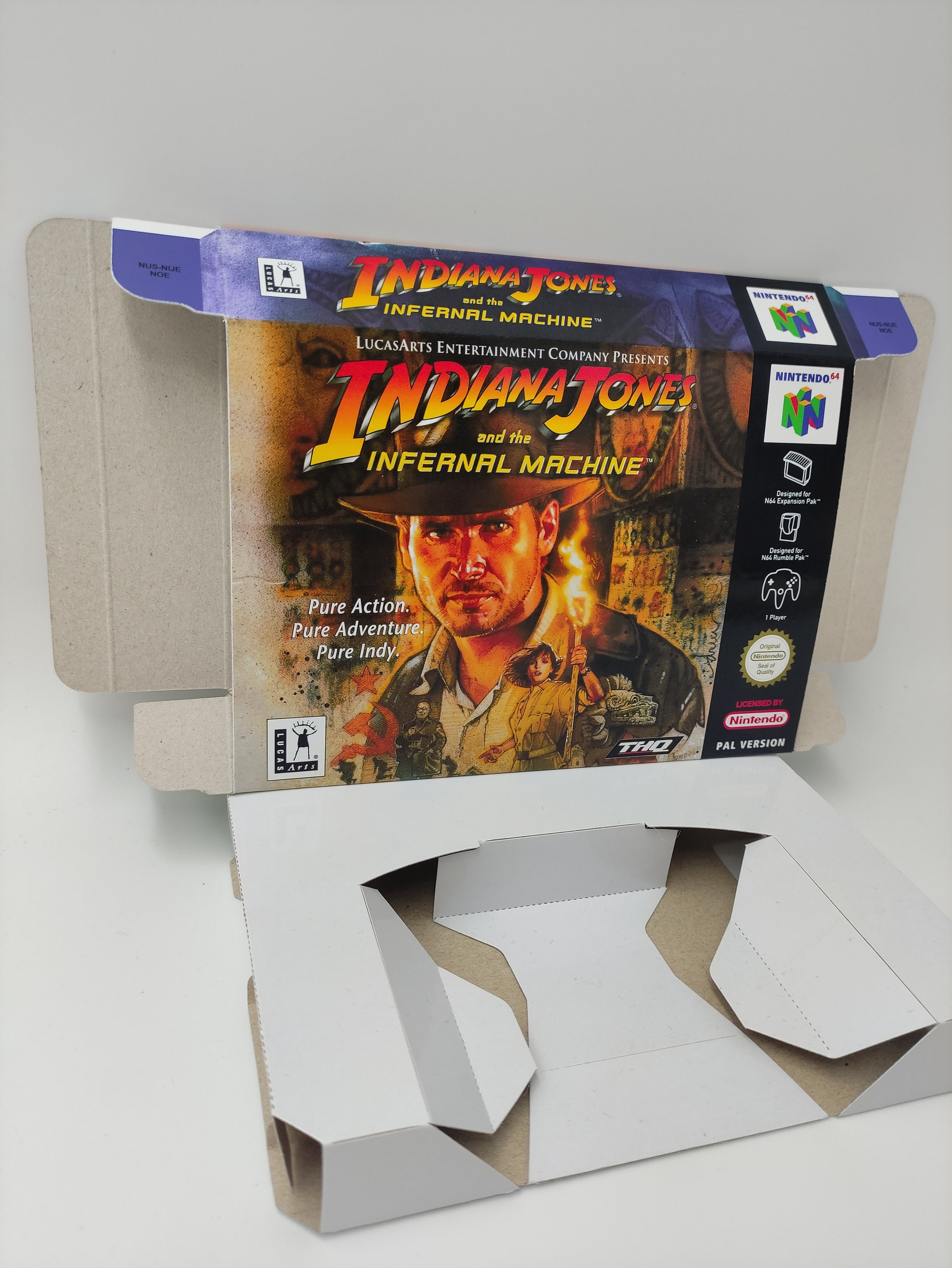 Indiana Jones and the Infernal Machine Box With Inner Tray Option NTSC or PAL Region Thick Cardboard as in the Original. Top Quality Etsy