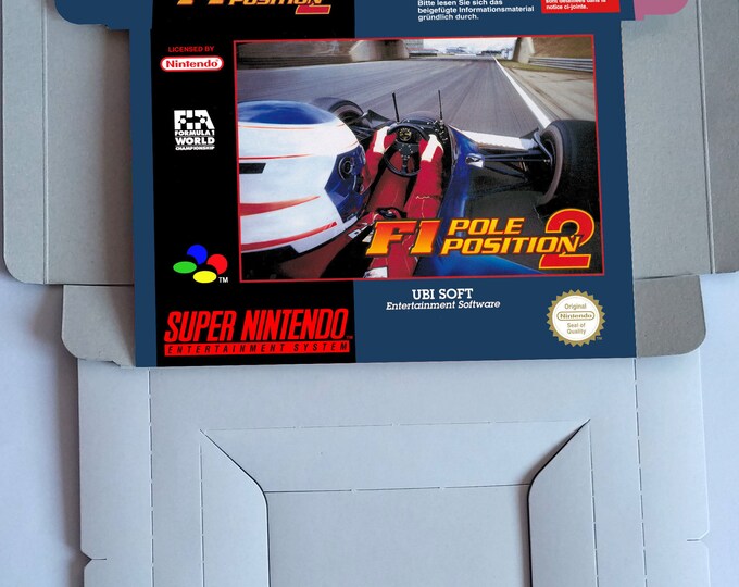 F1 Pole Position 2 - PAL -replacement Box With Inner Tray Option - SNES ...