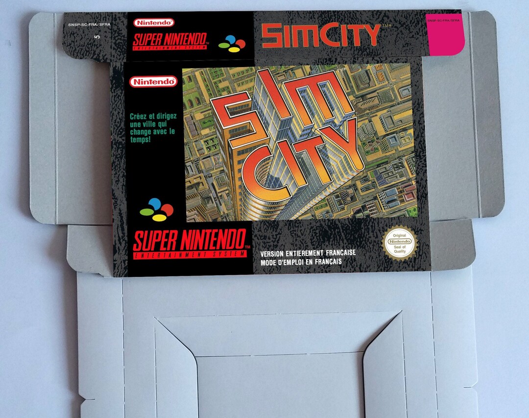 Sim City - Replacement Box With Inner Tray Option - NTSC or PAL - SNES ...