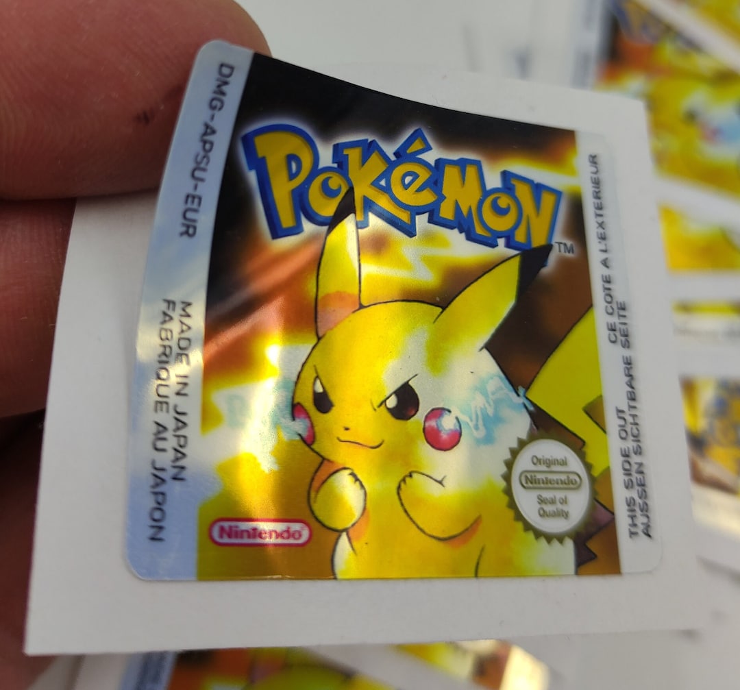 Pokemon Yellow - Sticker - Label - Game Boy/ GB. - Etsy