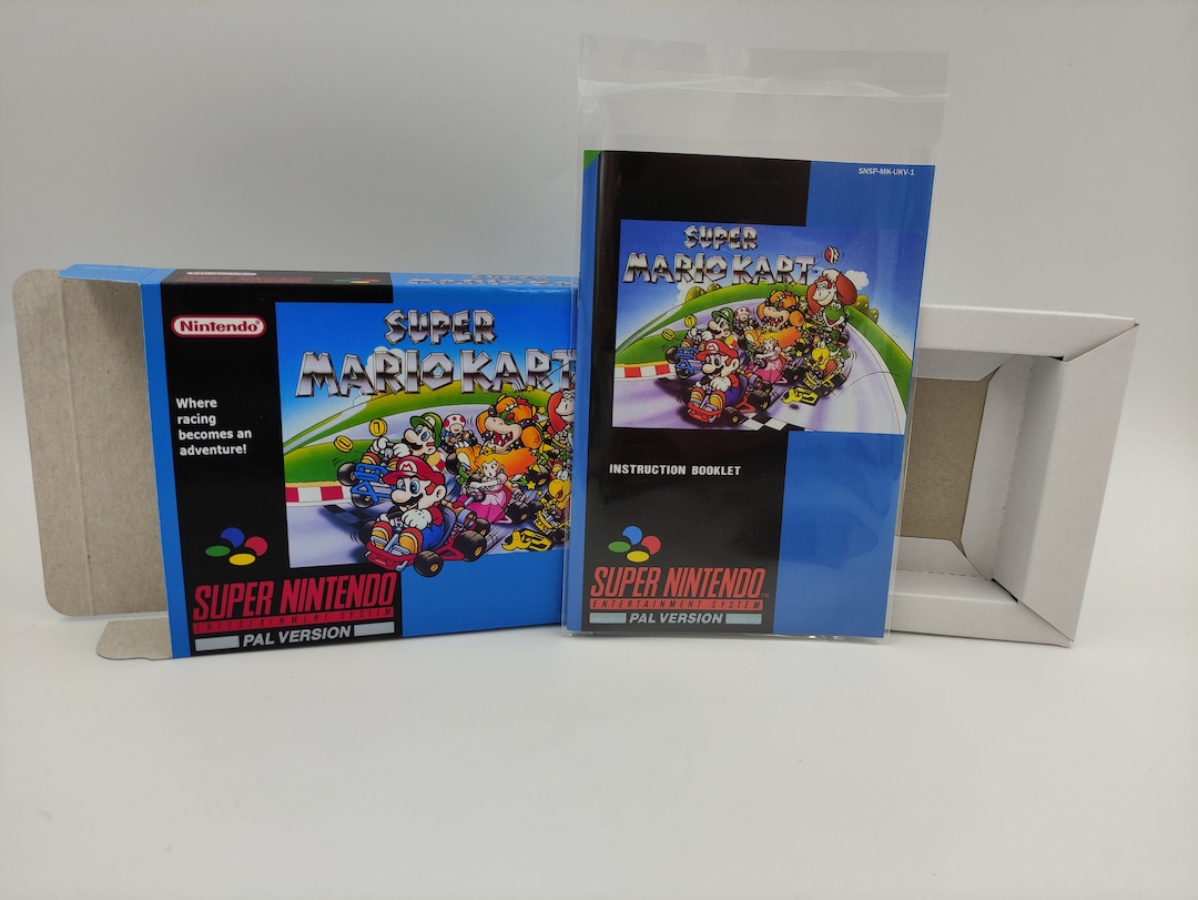 Super Mario Kart - Replacement Box, Manual, Inner Tray - PAL or NTSC ...