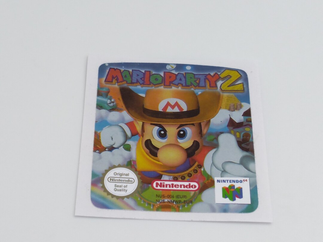 Mario Party 2 - Label/ Sticker for Nintendo 64 Cartridge - Replacement ...
