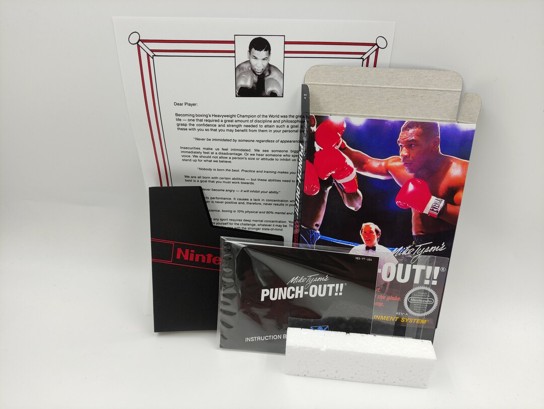 Mike Tyson's Punch-out!! - Replacement Box, Manual, Dust Cover, Block ...