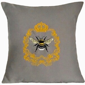 Queen Bee Embroidered Cushion Cover 12 14 16 18 - Etsy