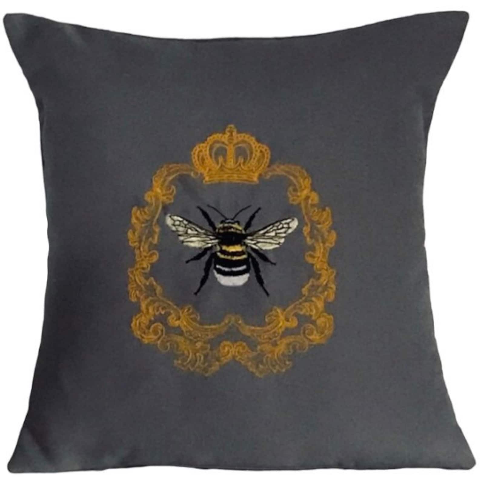 Queen Bee Embroidered Cushion Cover 12 14 16 18 - Etsy
