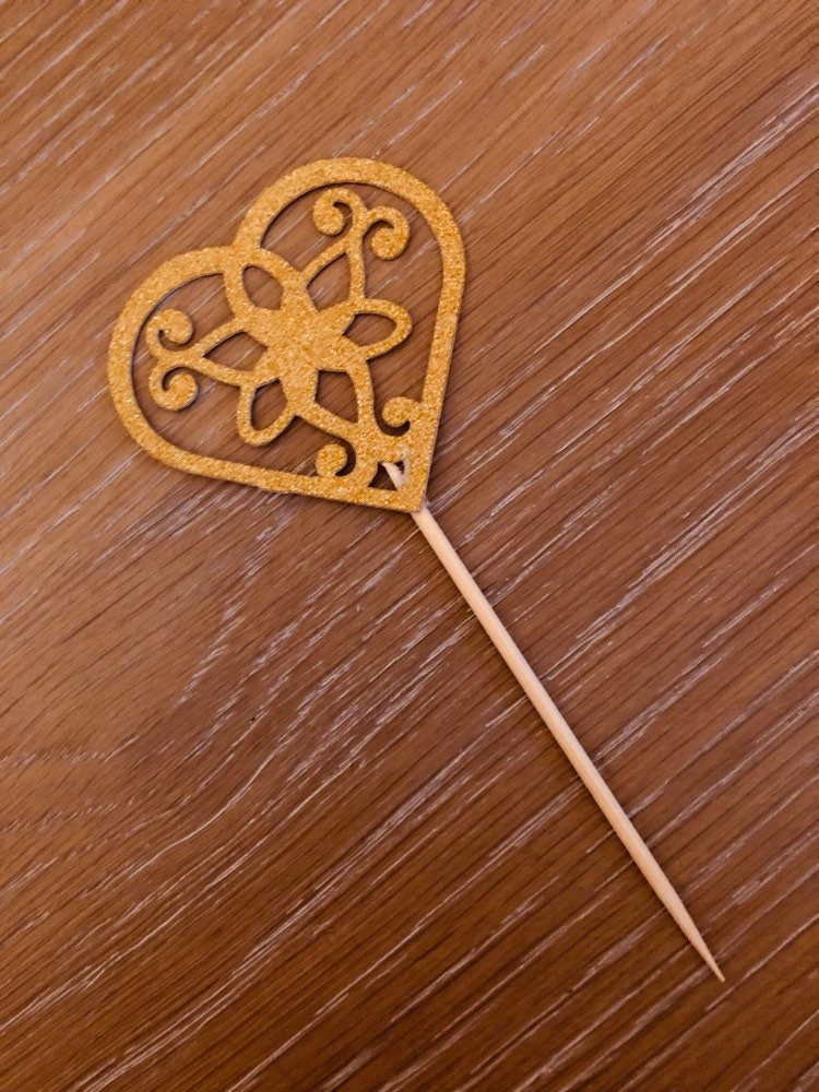 12 elegantes y delicados toppers cupcake de corazón - Etsy España