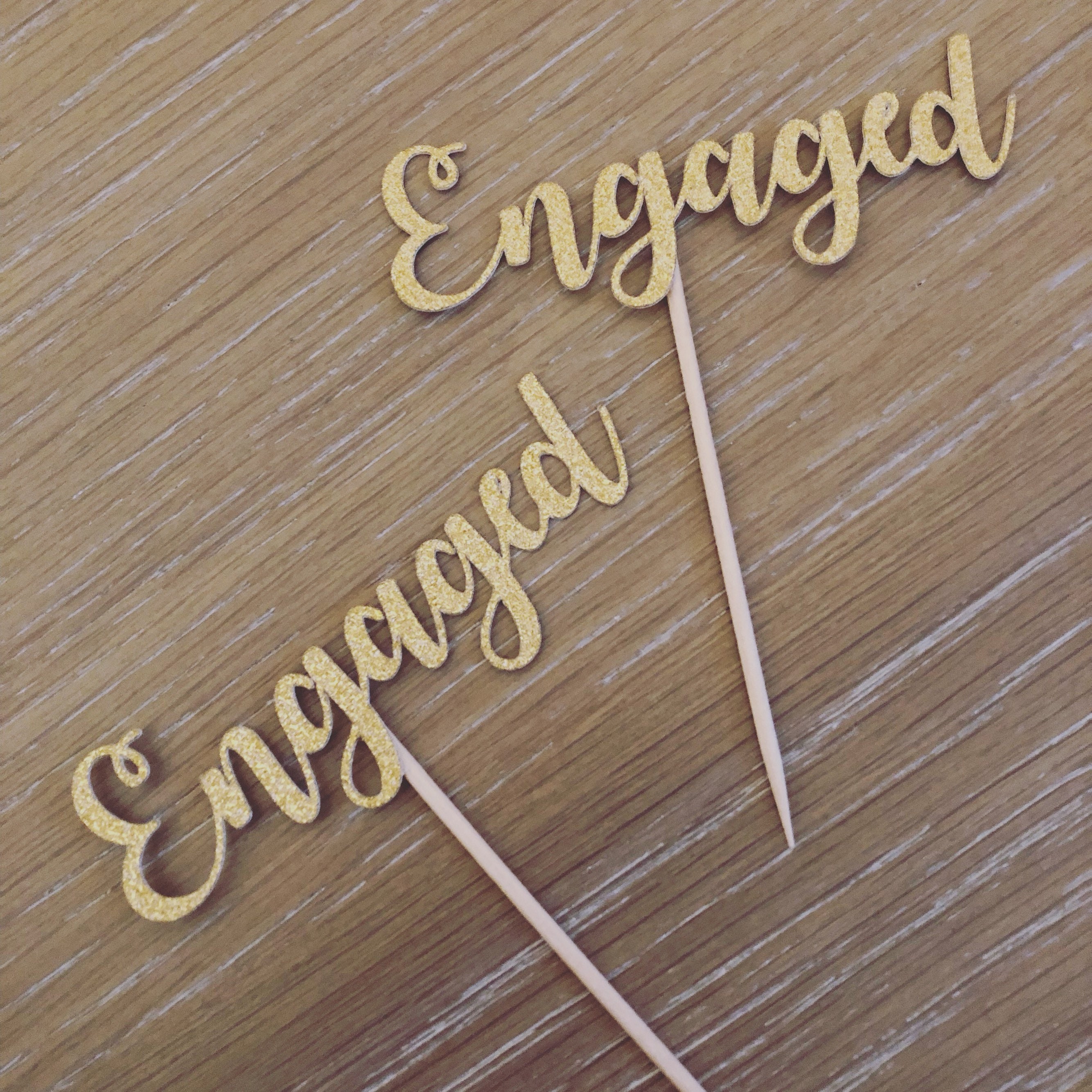 12 Engagement Cupcake Toppers - Etsy