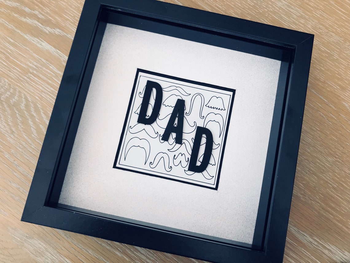 Dad Father Moustache Box Shadow Frame - Etsy
