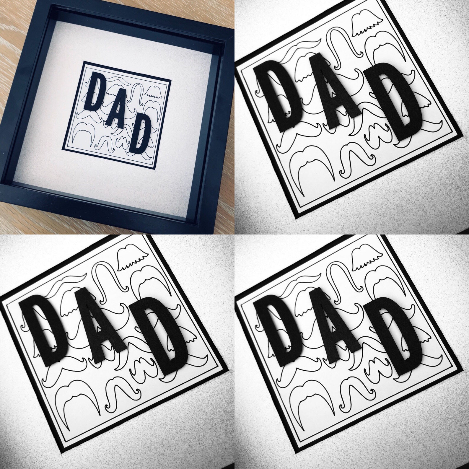 Dad Father Moustache Box Shadow Frame - Etsy