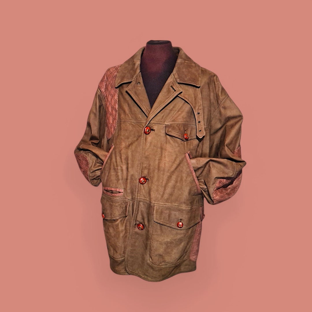 BELFE Vintage Nubuck Leather Jacket Made in Italy // Quilted Details ...