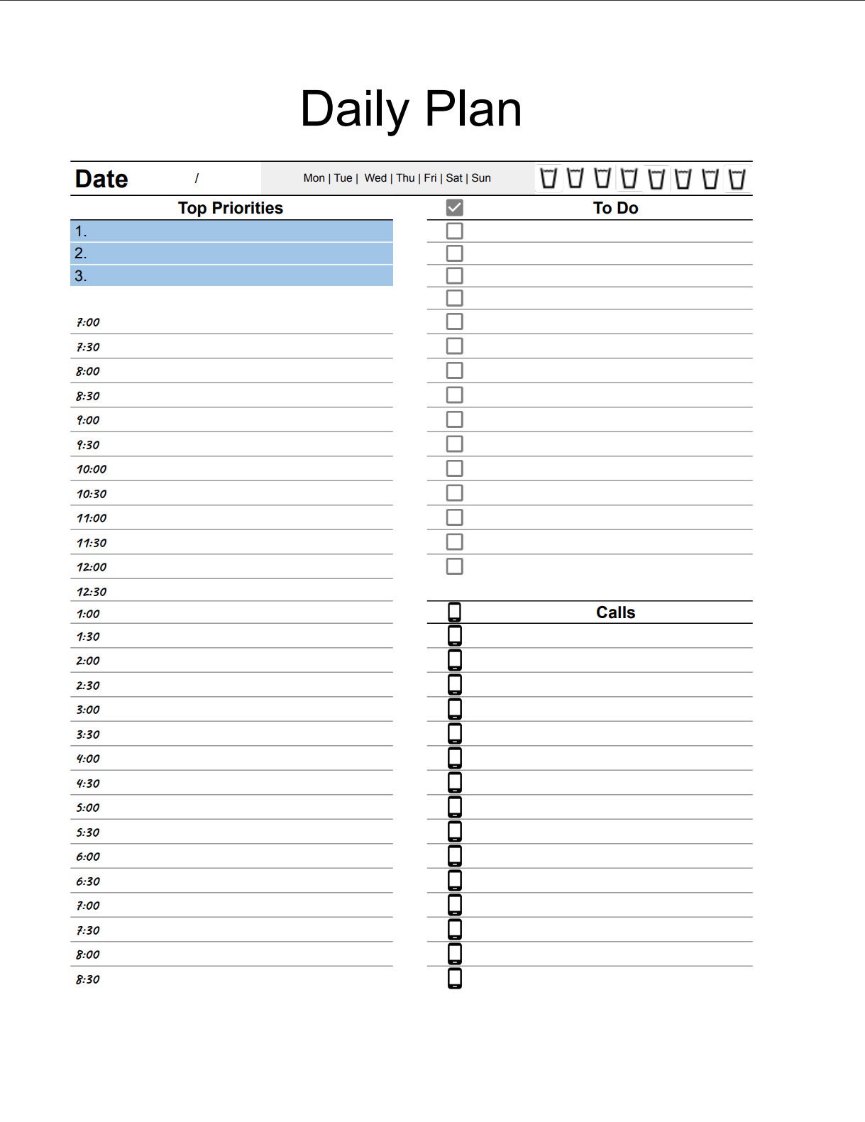 Simple Printable Daily and Monthly Planner - Etsy