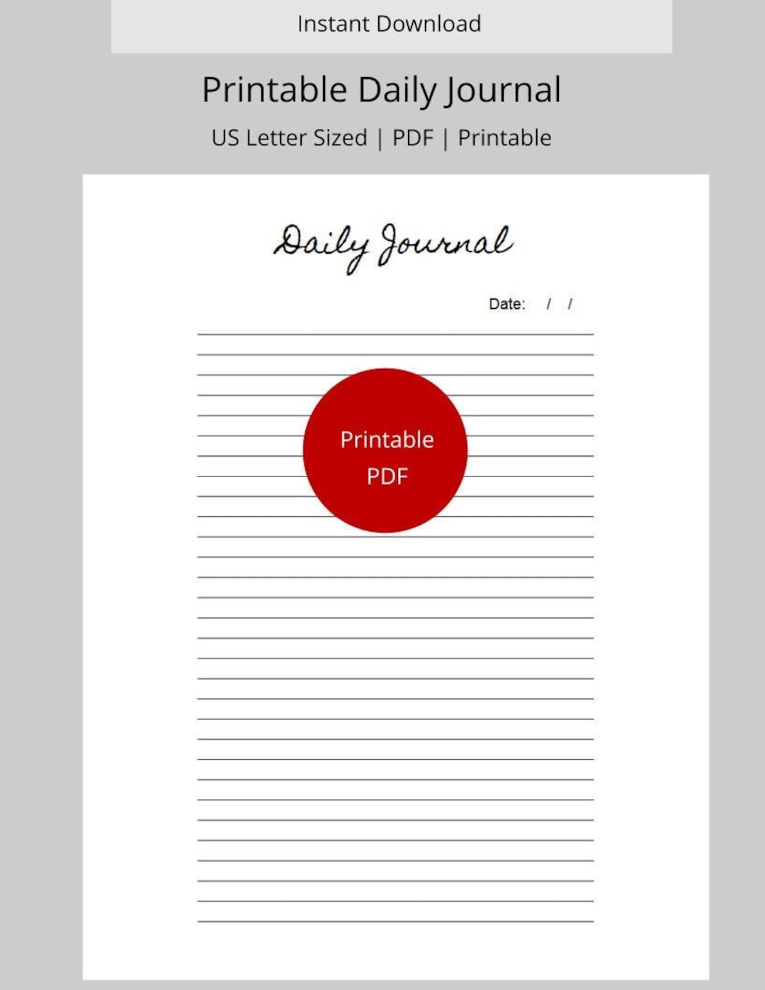 Printable Daily Journal - Etsy