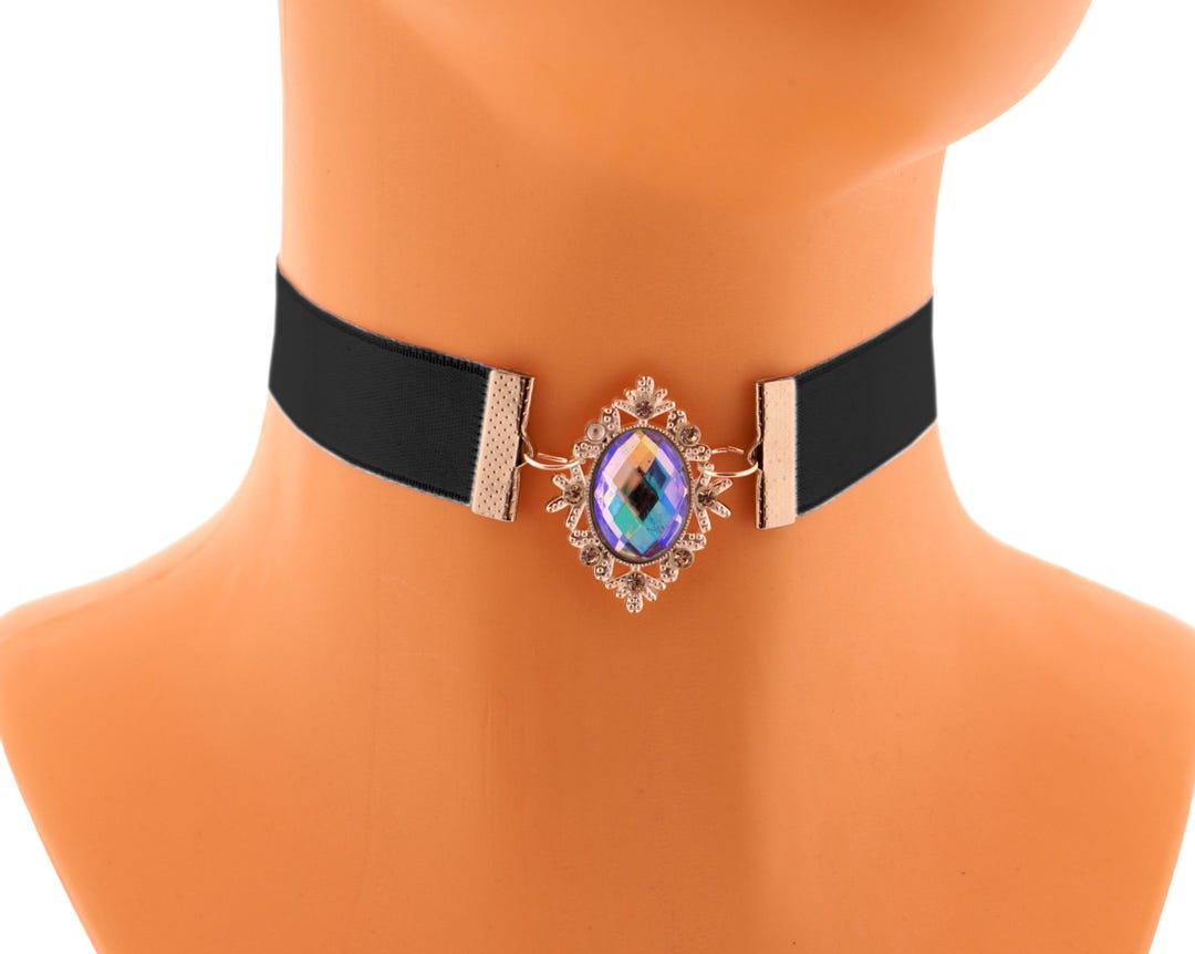 Black Satin Choker Victorian Gothic Romantic Costume Necklace Handmade ...