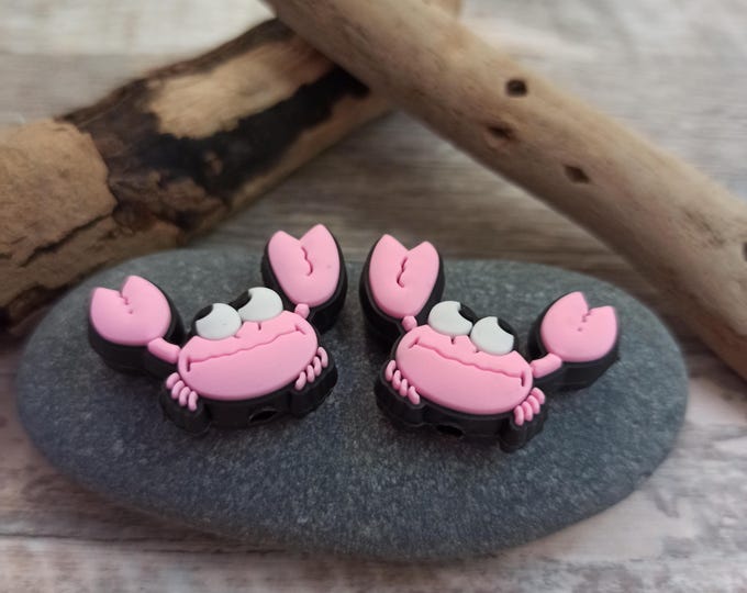 Cosy Crab Stitch Stoppers Pink Crabs needle Stoppers Silicone Knitting ...
