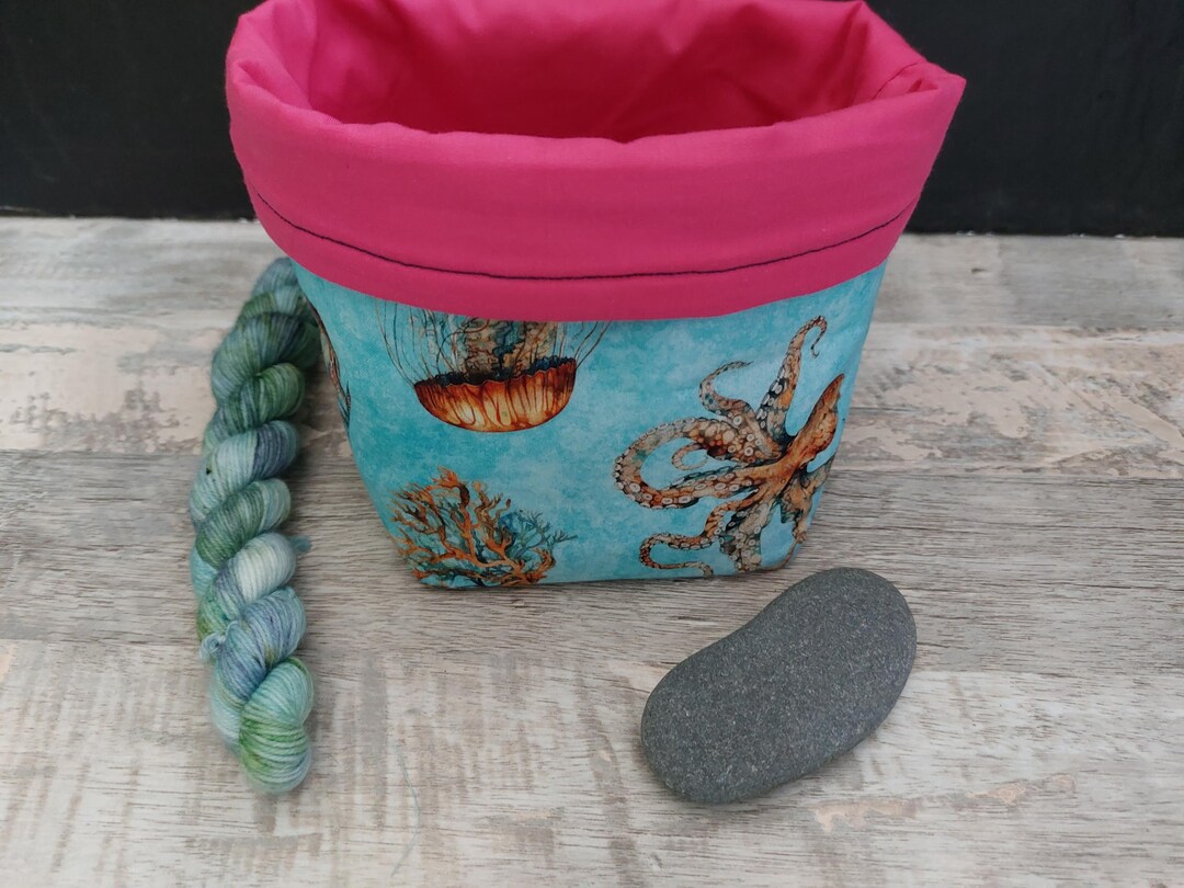 Blue Sea Creatures Knitting and Crochet Project Yarn Tub - Cotton -yarn ...