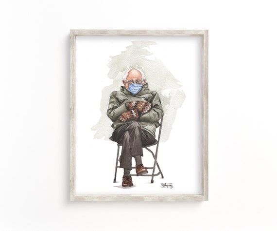 Bernie and His Mittens Watercolor Painting ART PRINT | Etsy