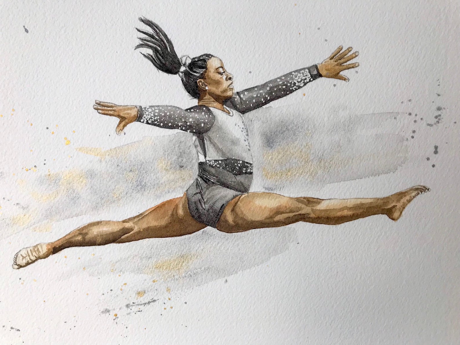 Simone Biles | Gymnast | Original Art | Watercolor Painting - Etsy