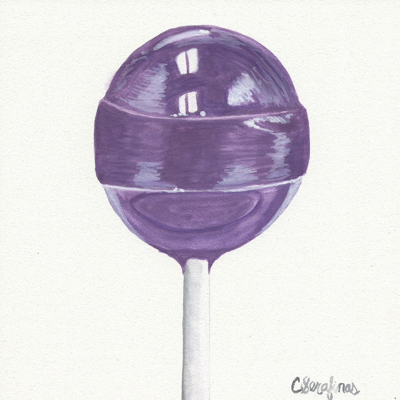 Purple Lollipop - Original Watercolor Painting - Etsy