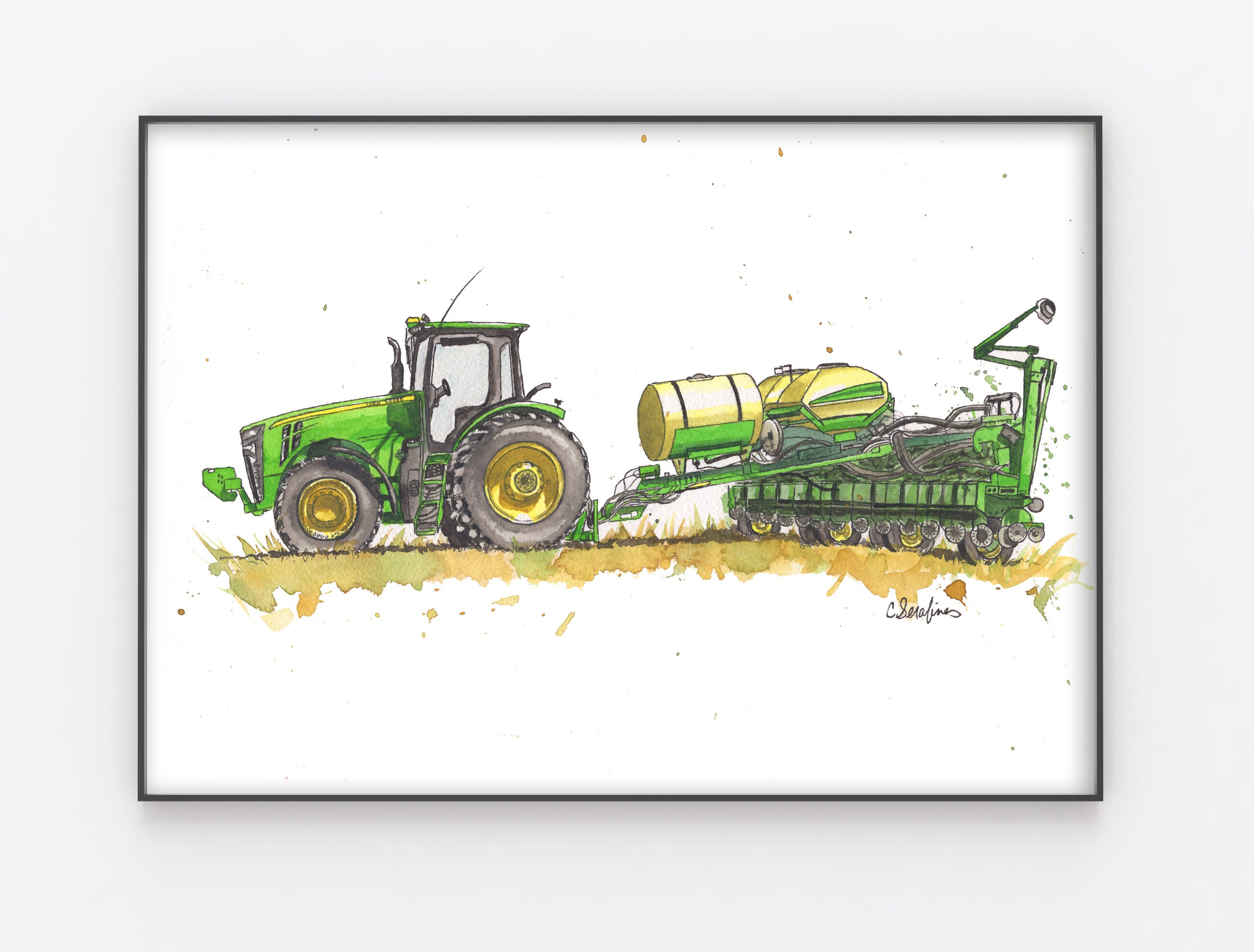Country Tractor | Original Art | Original Watercolor Painting - Etsy