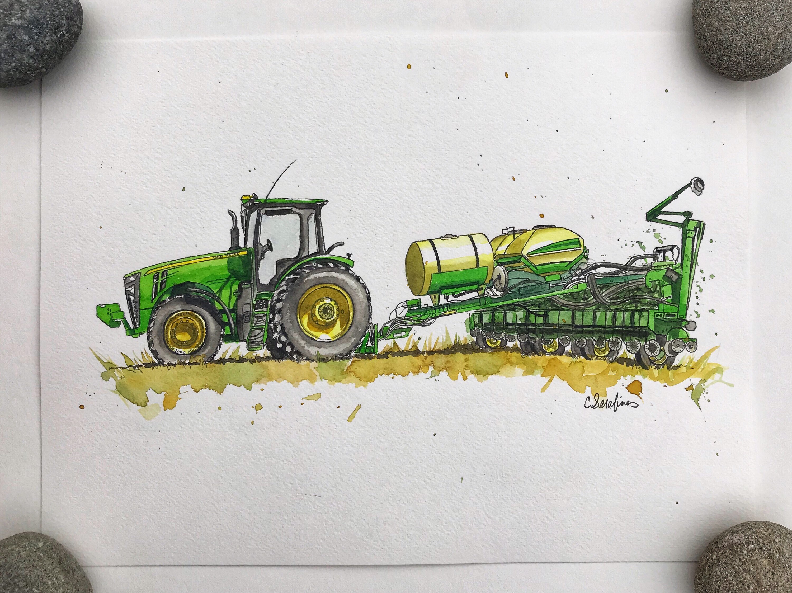 Country Tractor | Original Art | Original Watercolor Painting - Etsy