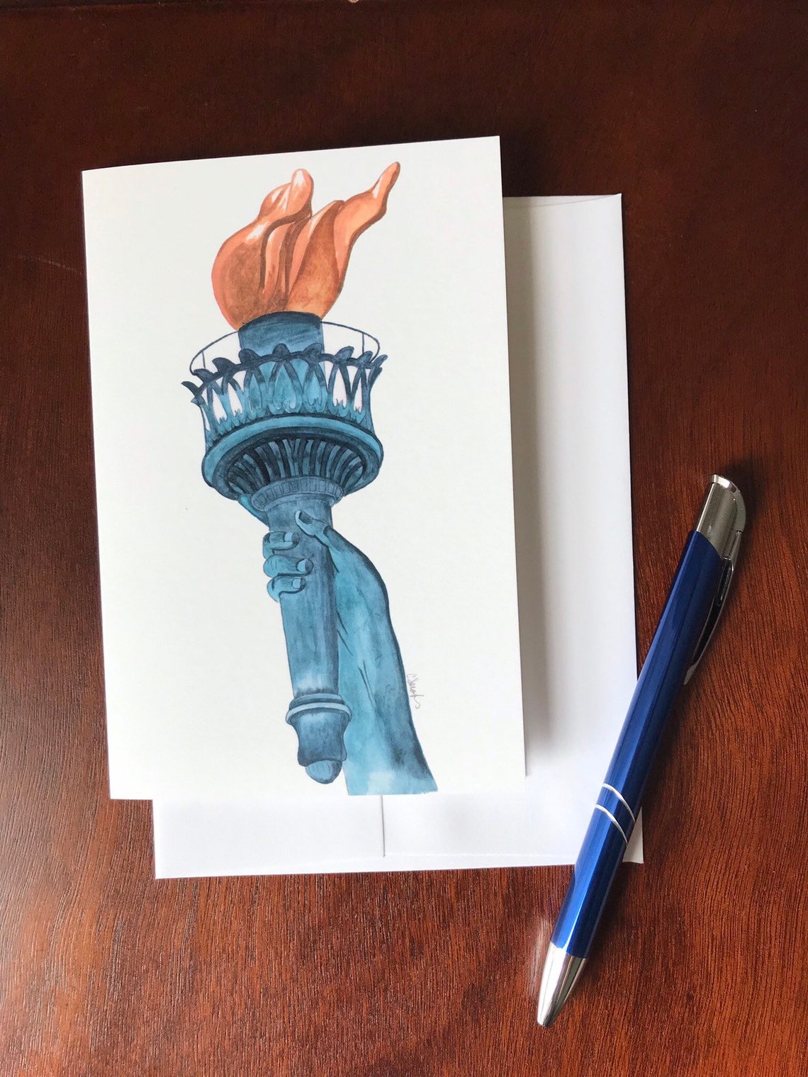 Lady Liberty | Statue of Liberty | Note Card | Greeting Card - Etsy
