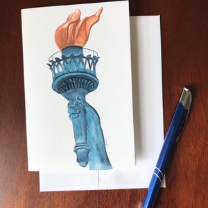 Lady Liberty | Statue of Liberty | Note Card | Greeting Card - Etsy