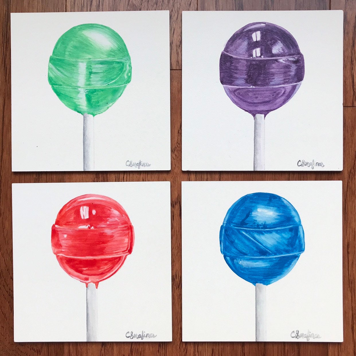 Lollipop Watercolor Paintings - ART PRINTS - Etsy