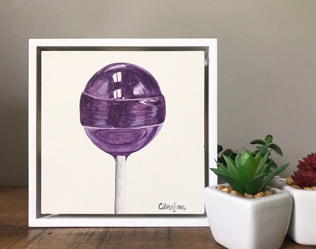 Purple Lollipop - Original Watercolor Painting - Etsy