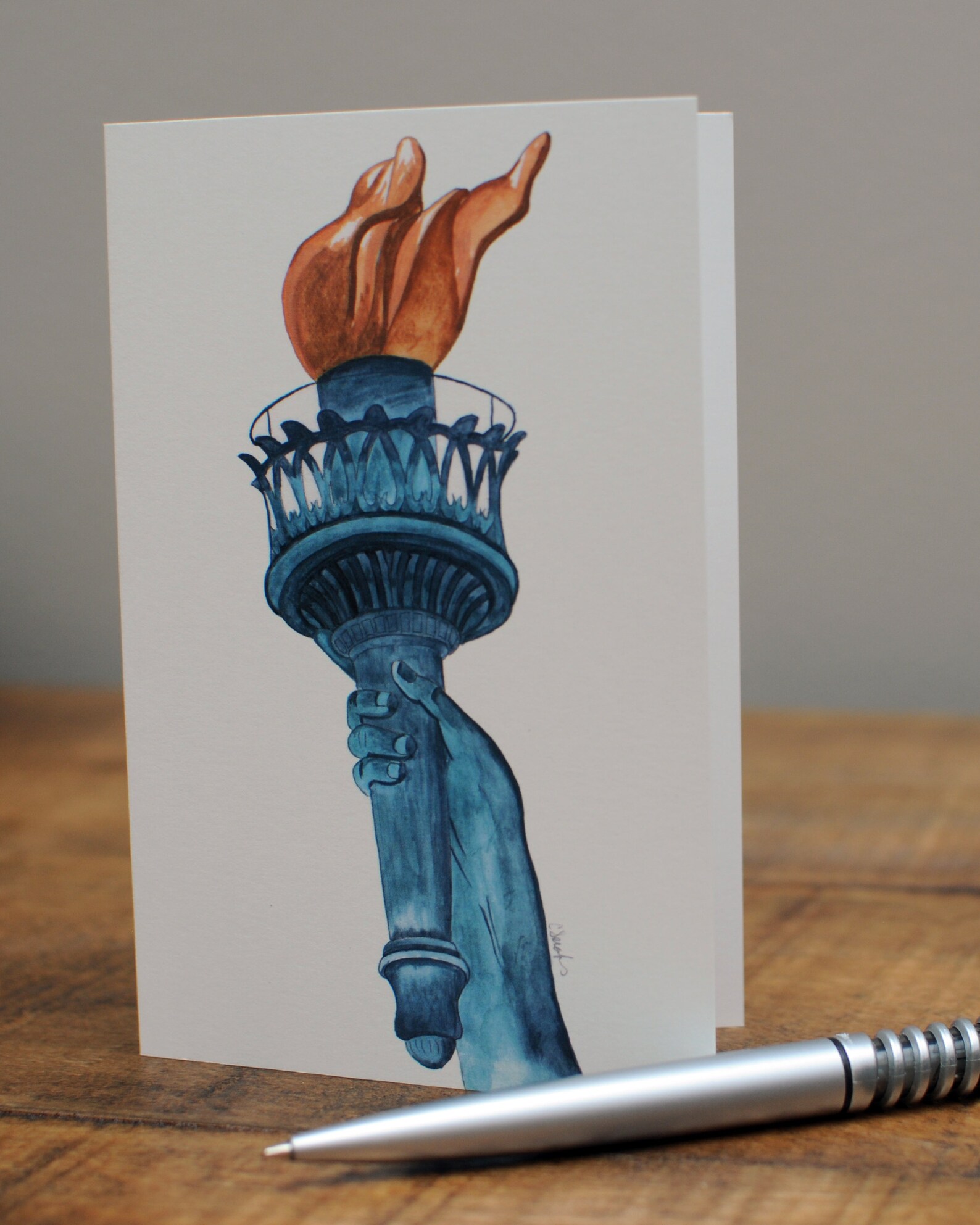 Lady Liberty | Statue of Liberty | Note Card | Greeting Card - Etsy