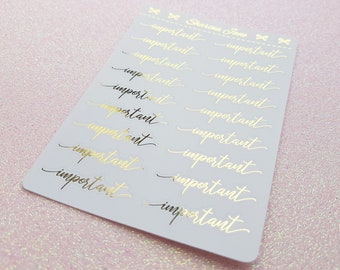 FOIL Script Stickers Option 2 Planner Stickers - Etsy