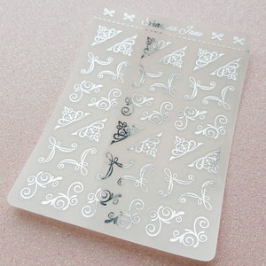 Foiled Swirly Corner Overlay Planner Stickers, Deco Corner Overlay ...