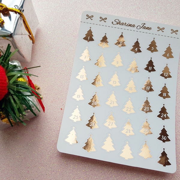 Christmas Countdown Stickers - Etsy