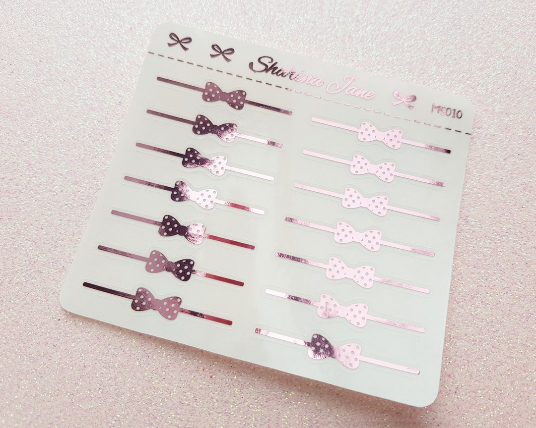 Foil Clear Polka Dot Bow Divider Planner Stickers Mini Sheet, Spotty ...
