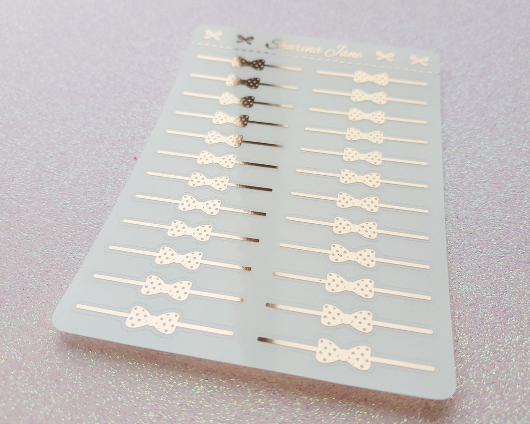 Foil Clear Polka Dot Bow Divider Planner Stickers, Spotty Bow Dividers ...